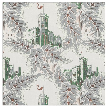 Vintage Gothic Castle Pattern Fabric | Zazzle