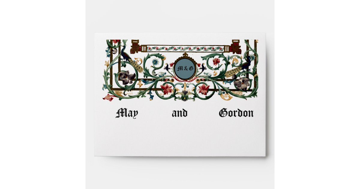 Vintage "Medieval" Illuminated Wedding Envelope | Zazzle