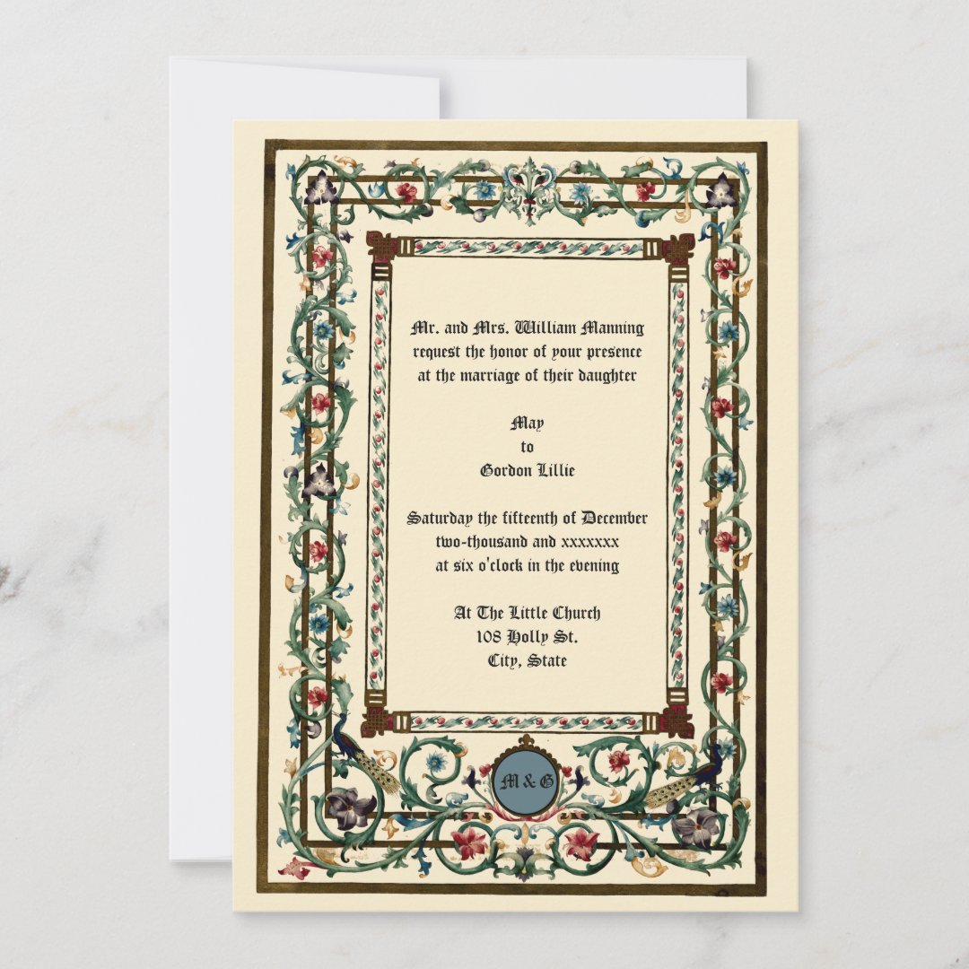 Vintage "Medieval" Illuminated Wedding Invitations | Zazzle