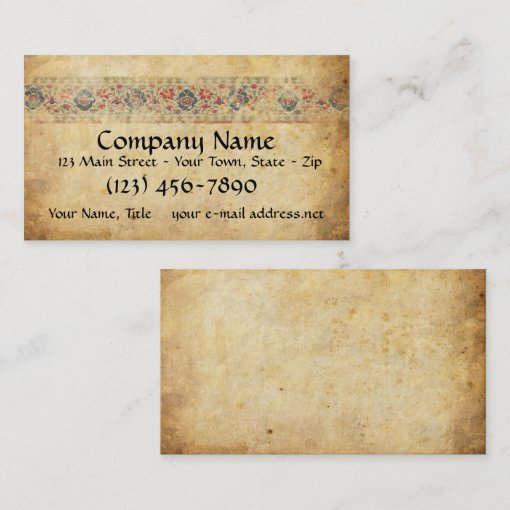 Vintage Medieval Manuscript Banner Business Card | Zazzle