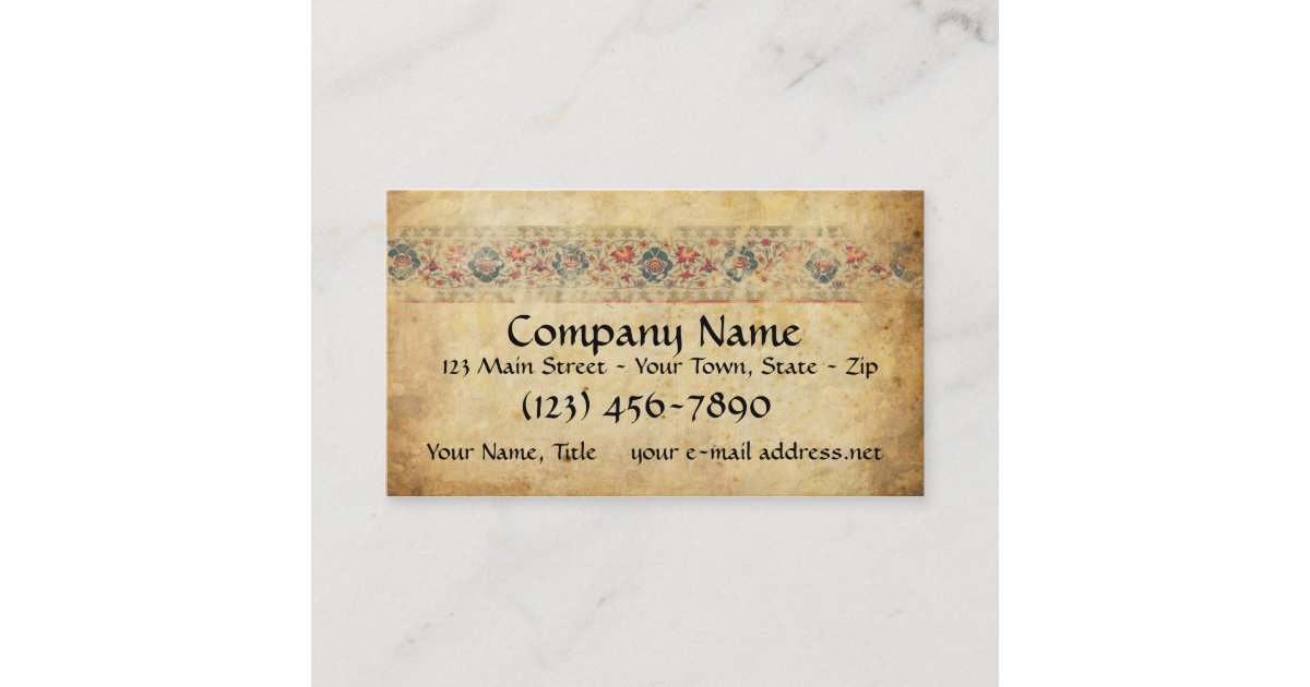 Vintage Medieval Manuscript Banner Business Card | Zazzle
