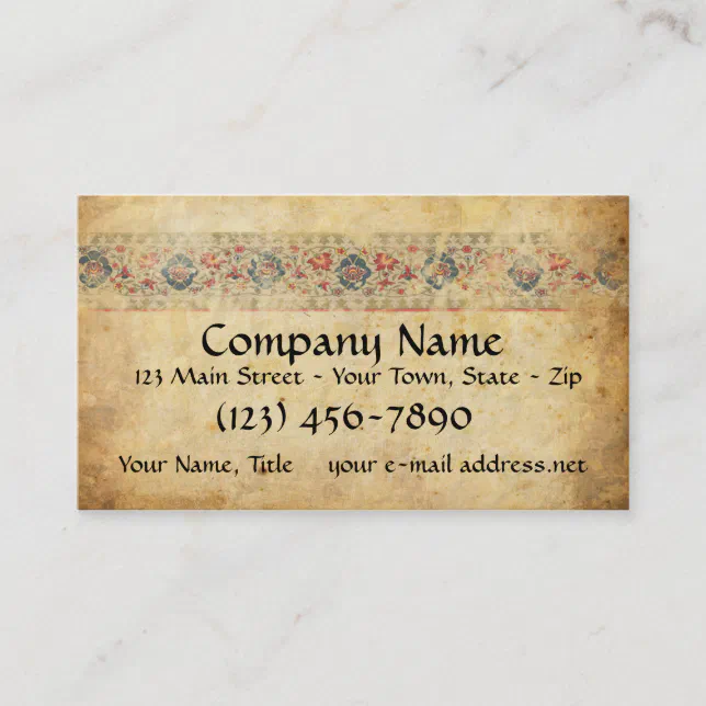 Vintage Medieval Manuscript Banner Business Card | Zazzle