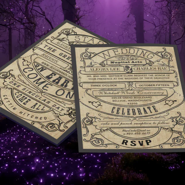 Vintage Medieval Renaissance Typography Wedding Invitation | Zazzle