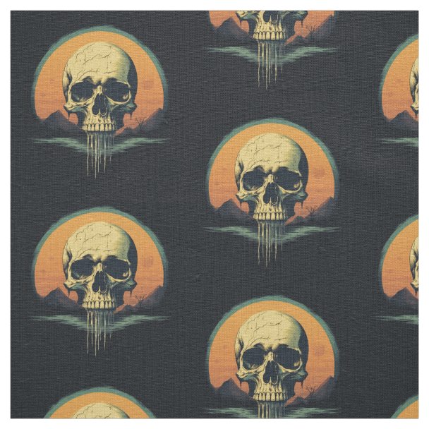 skull punk fabric | Zazzle
