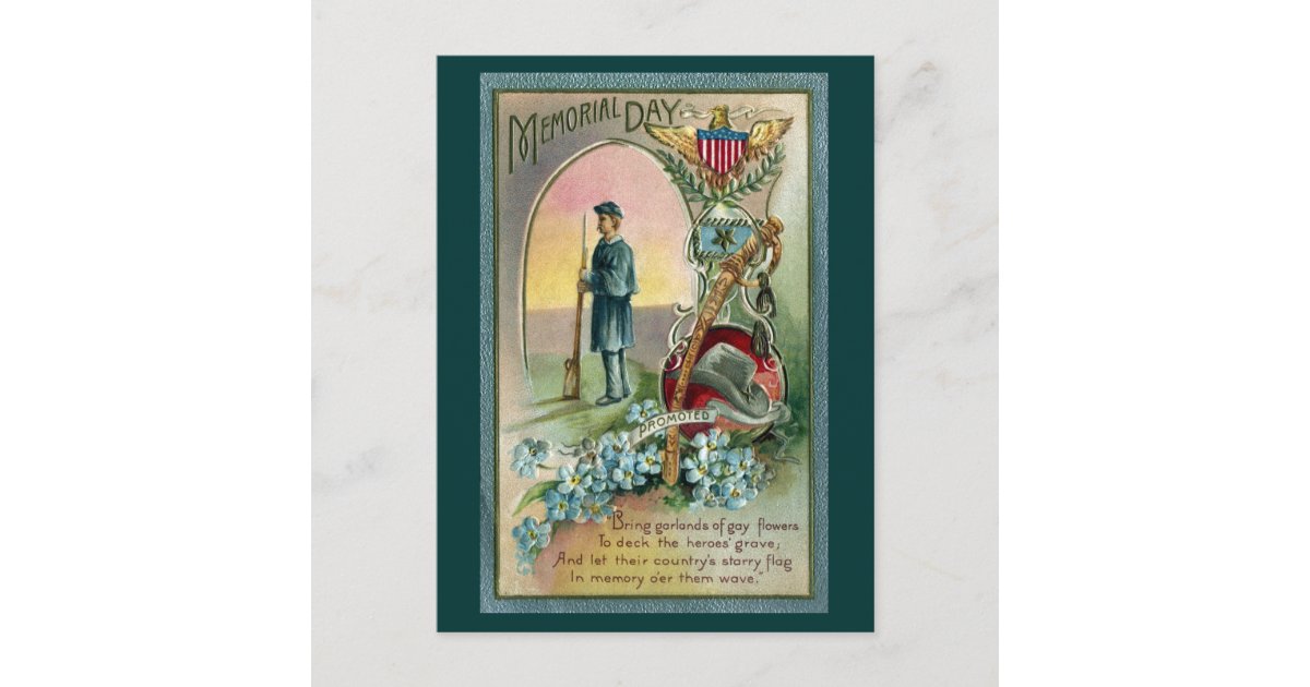 Vintage Memorial Day Tribute Postcard | Zazzle