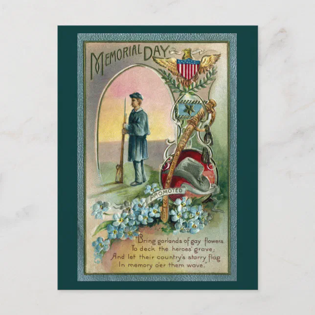 Vintage Memorial Day Tribute Postcard | Zazzle