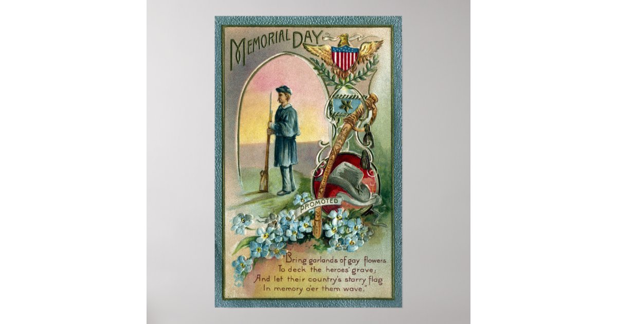 Vintage Memorial Day Tribute Poster | Zazzle