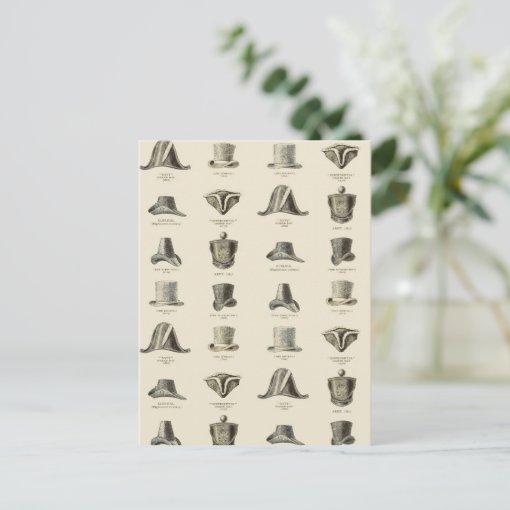 Vintage Men's Hats Postcard | Zazzle