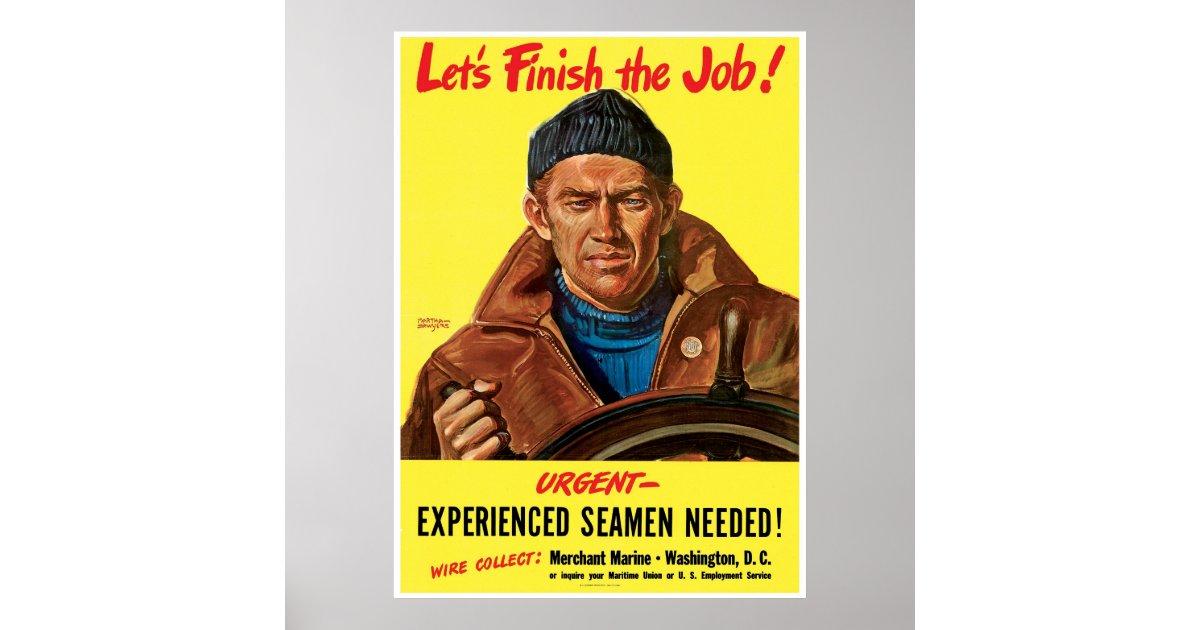 Vintage Merchant Marine Ad Poster | Zazzle