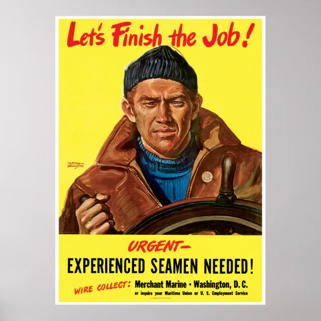Vintage Merchant Marine Ad Poster | Zazzle