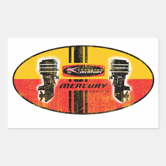 vintage Mercury outboard motors sign Rectangular Sticker | Zazzle