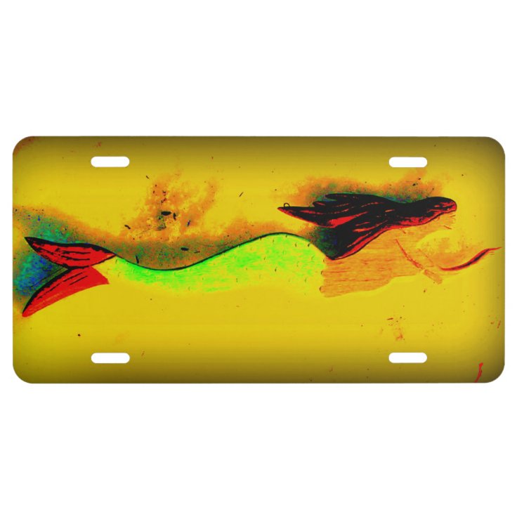 vintage mermaid custom license plate | Zazzle