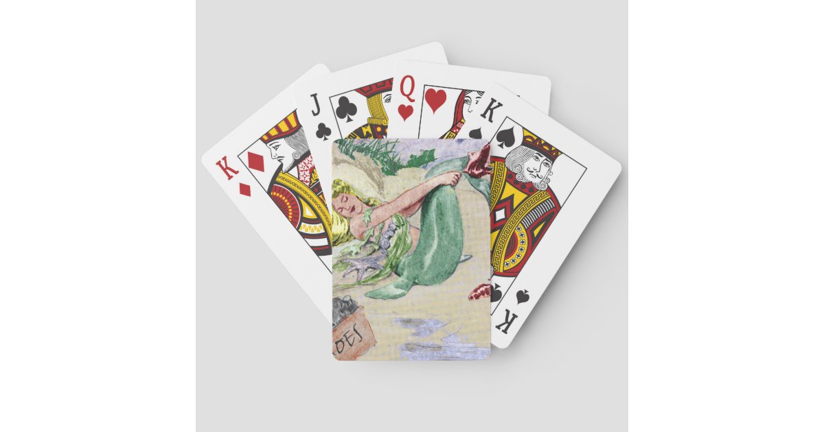 Vintage Mermaid Playing Cards | Zazzle