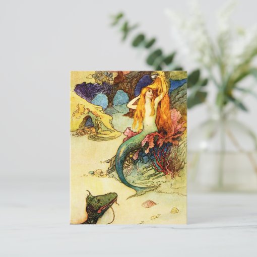 Vintage Mermaid Postcard | Zazzle