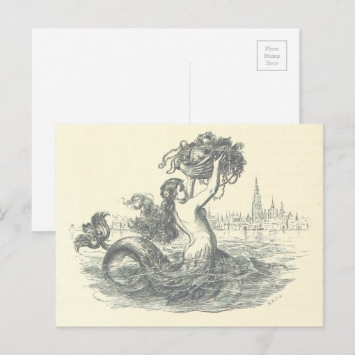 Vintage Mermaid Postcard | Zazzle
