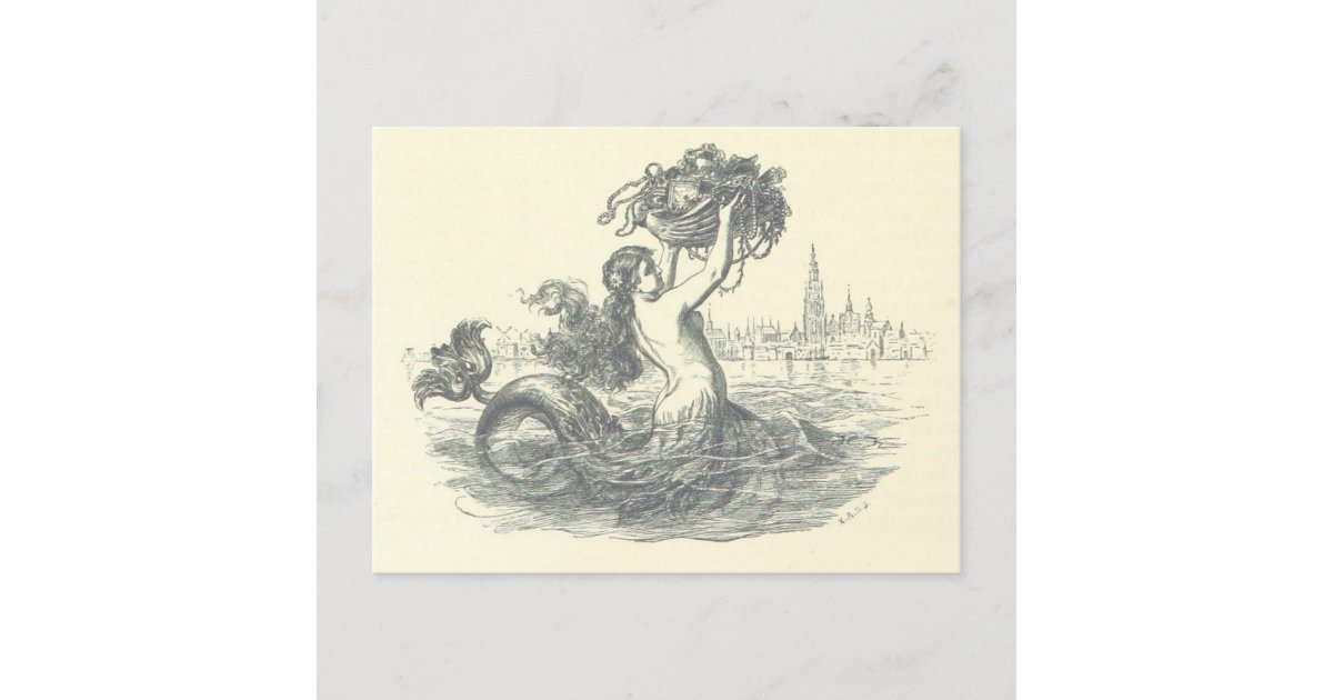 Vintage Mermaid Postcard | Zazzle