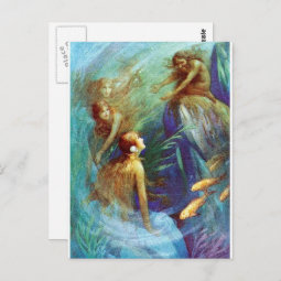 Vintage Mermaid Postcard | Zazzle
