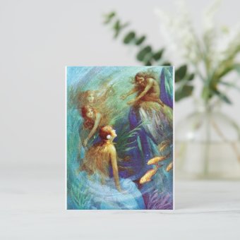 Vintage Mermaid Postcard | Zazzle