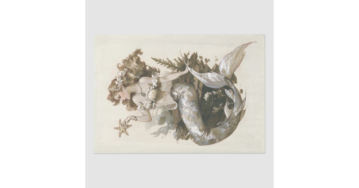 Vintage Mermaid Tissue Paper | Zazzle