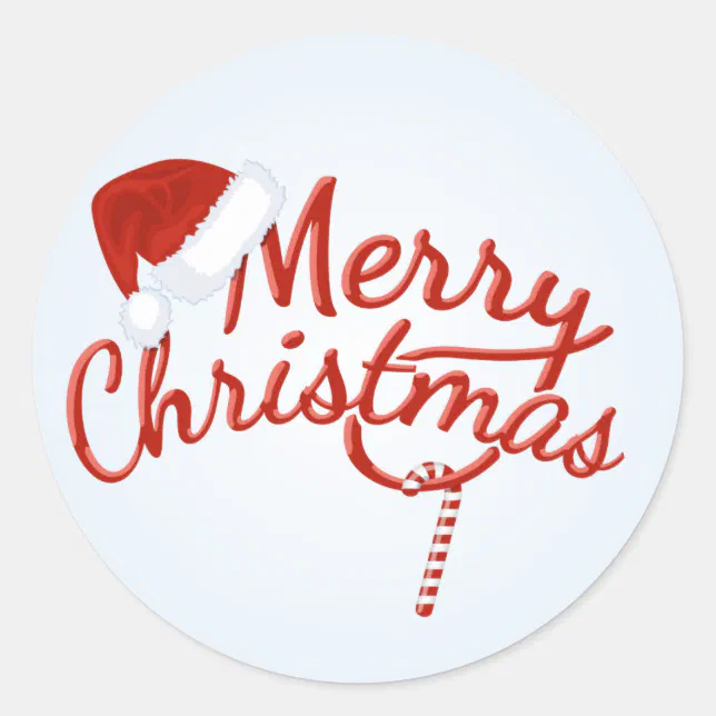 Vintage Merry Christmas Candy Classic Round Sticker | Zazzle