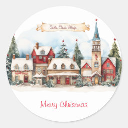 Vintage Merry Christmas Classic Round Sticker | Zazzle