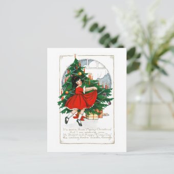 VINTAGE MERRY CHRISTMAS POSTCARD | Zazzle