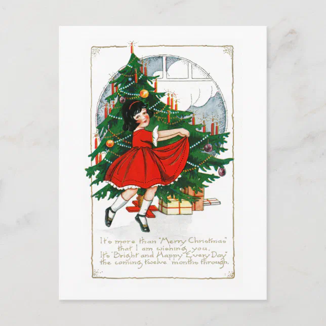 VINTAGE MERRY CHRISTMAS POSTCARD | Zazzle