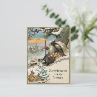 Vintage Merry Christmas Postcard | Zazzle