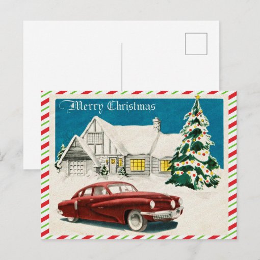 Vintage Merry Christmas Postcard | Zazzle