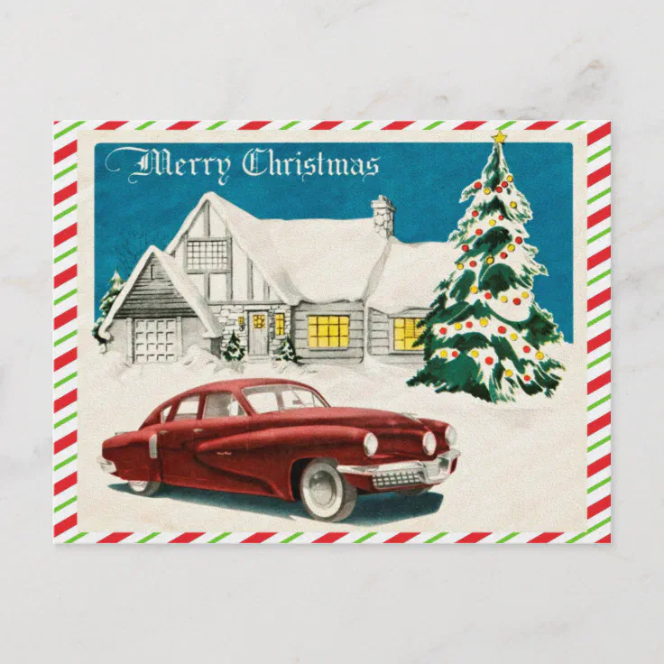 Vintage Merry Christmas Postcard | Zazzle