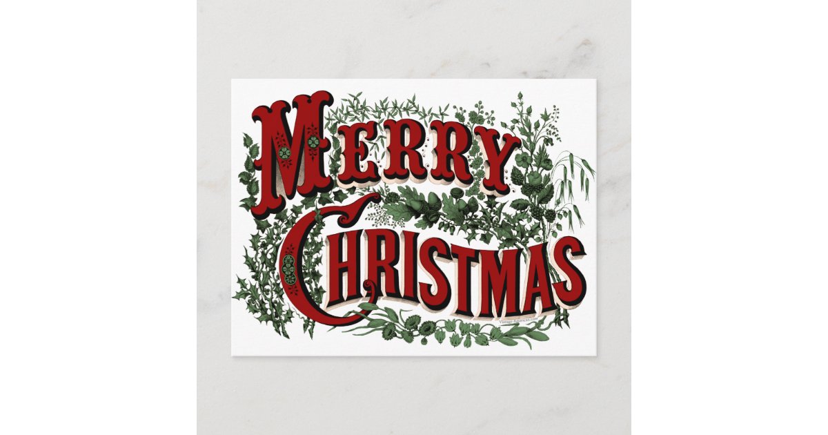 Vintage Merry Christmas Postcard | Zazzle