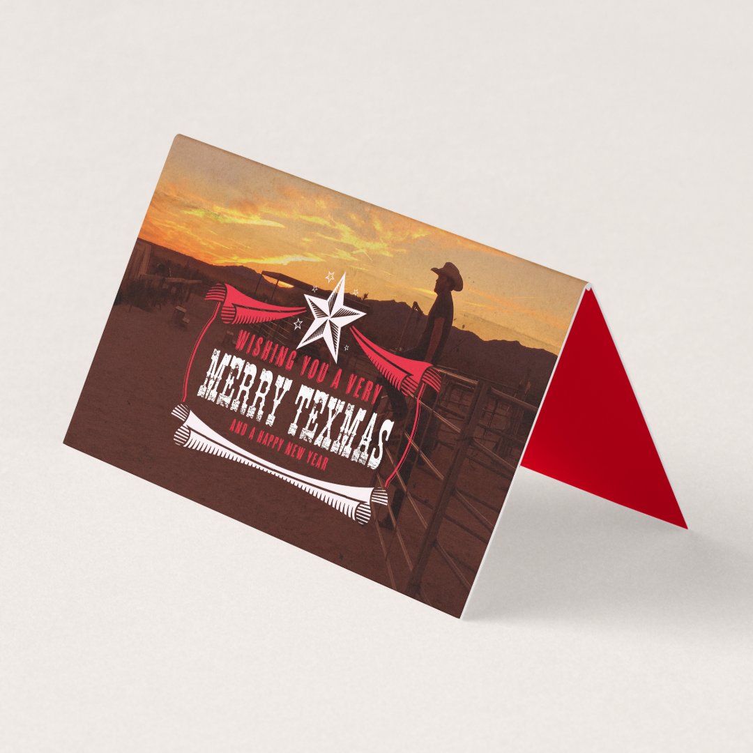 Vintage Merry Texmas Cowboy Christmas Card | Zazzle
