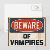 Vintage Metal Sign - Beware Of Vampires Postcard | Zazzle