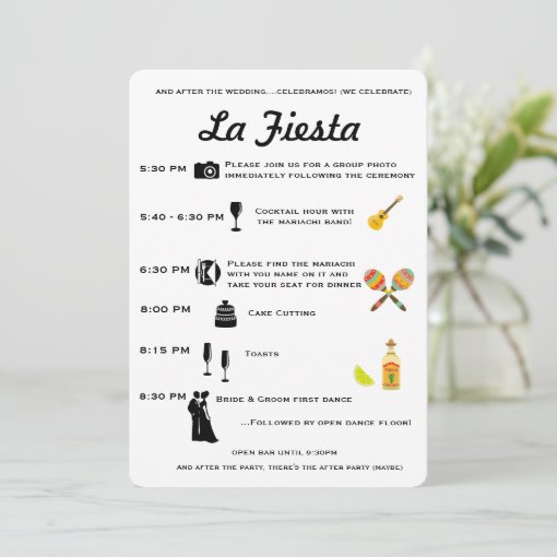 Vintage Mexican Wedding or Fiesta Program Timeline | Zazzle