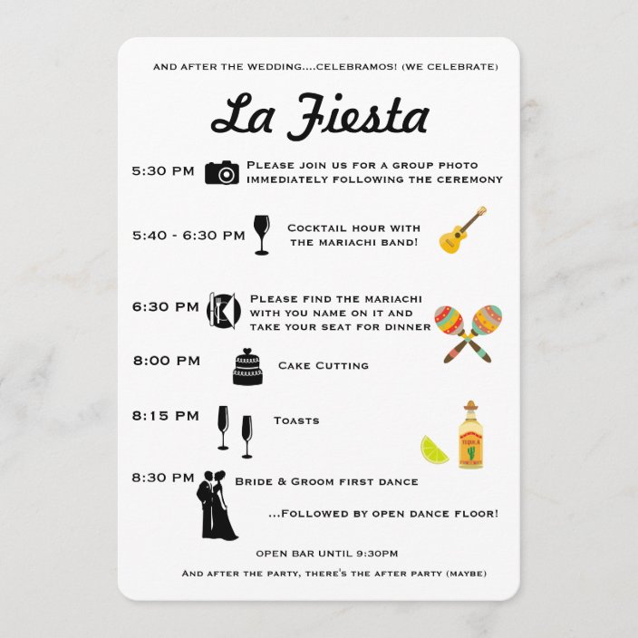 Vintage Mexican Wedding or Fiesta Program Timeline | Zazzle.com