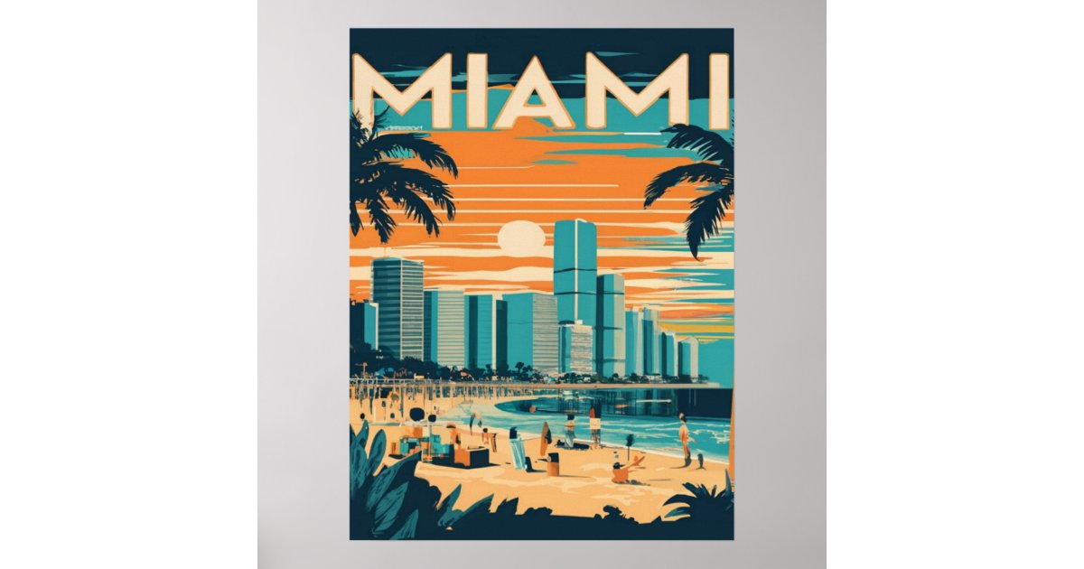 Vintage Miami Florida Poster | Zazzle