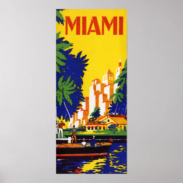 Vintage Miami Florida Travel Poster | Zazzle