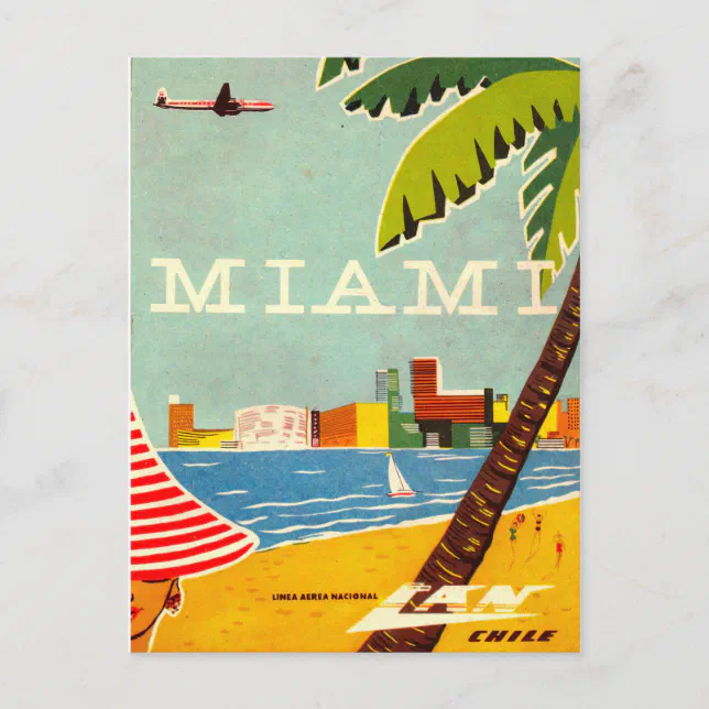 Vintage Miami Travel Postcard | Zazzle
