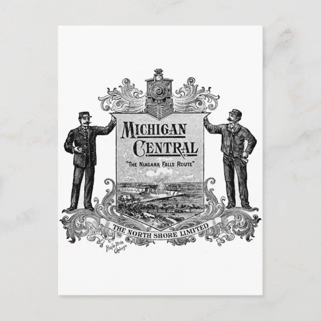 VINTAGE MICHIGAN CENTRAL RAILROAD LOGO POSTCARD | Zazzle