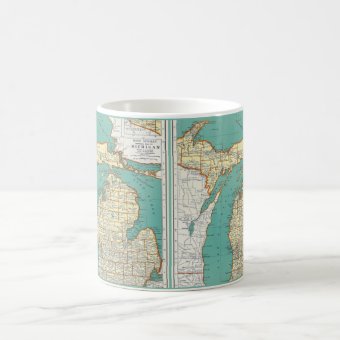 Vintage Michigan Map Coffee Mug | Zazzle