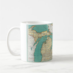 Vintage Michigan Map Coffee Mug | Zazzle