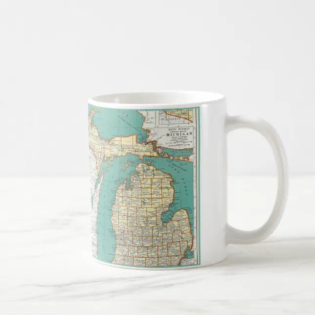Vintage Michigan Map Coffee Mug | Zazzle