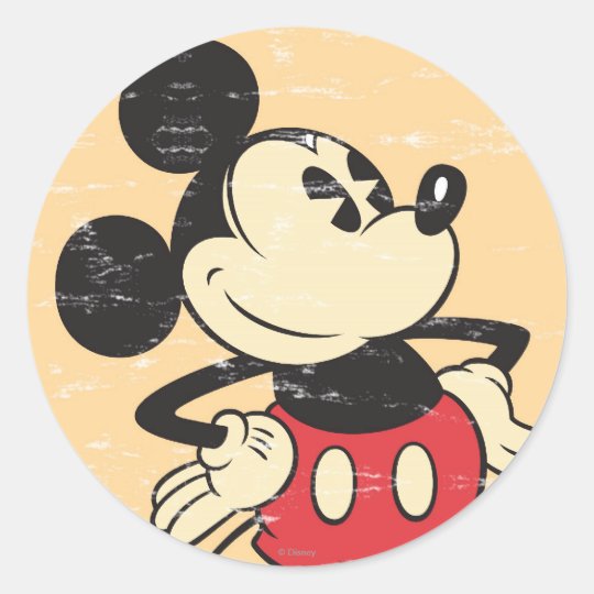 Vintage Mickey Classic Round Sticker | Zazzle.com