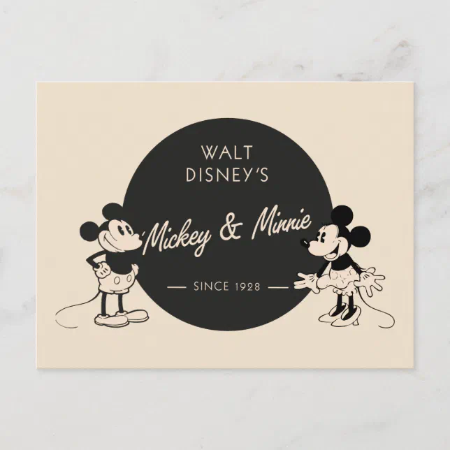 Vintage Mickey & Minnie Postcard | Zazzle
