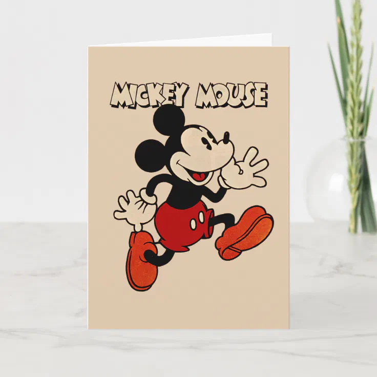 Vintage Mickey Mouse Card | Zazzle