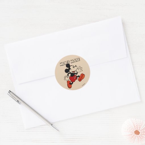 Vintage Mickey Mouse Classic Round Sticker | Zazzle