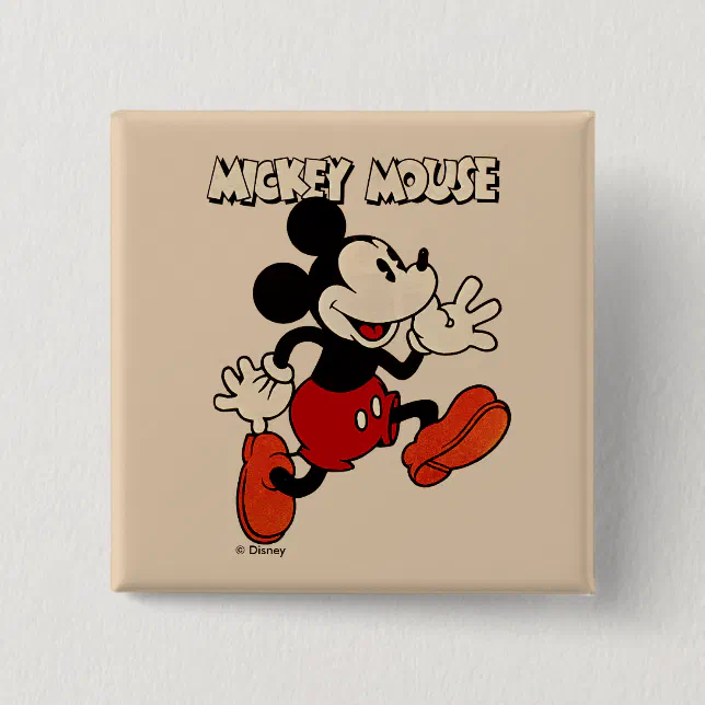 Vintage Mickey Mouse Pinback Button | Zazzle