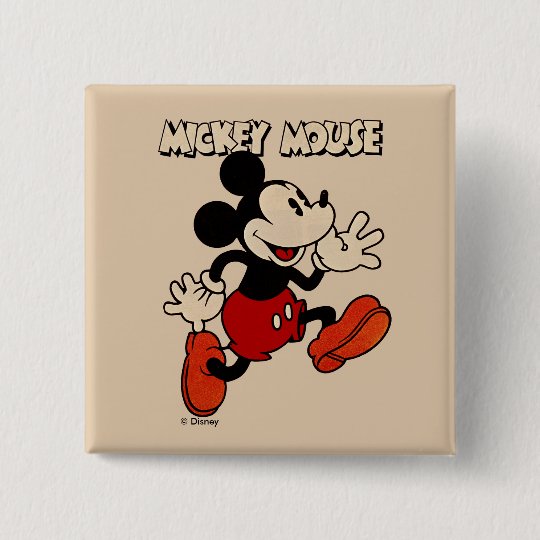 Vintage Mickey Mouse Pinback Button | Zazzle.com