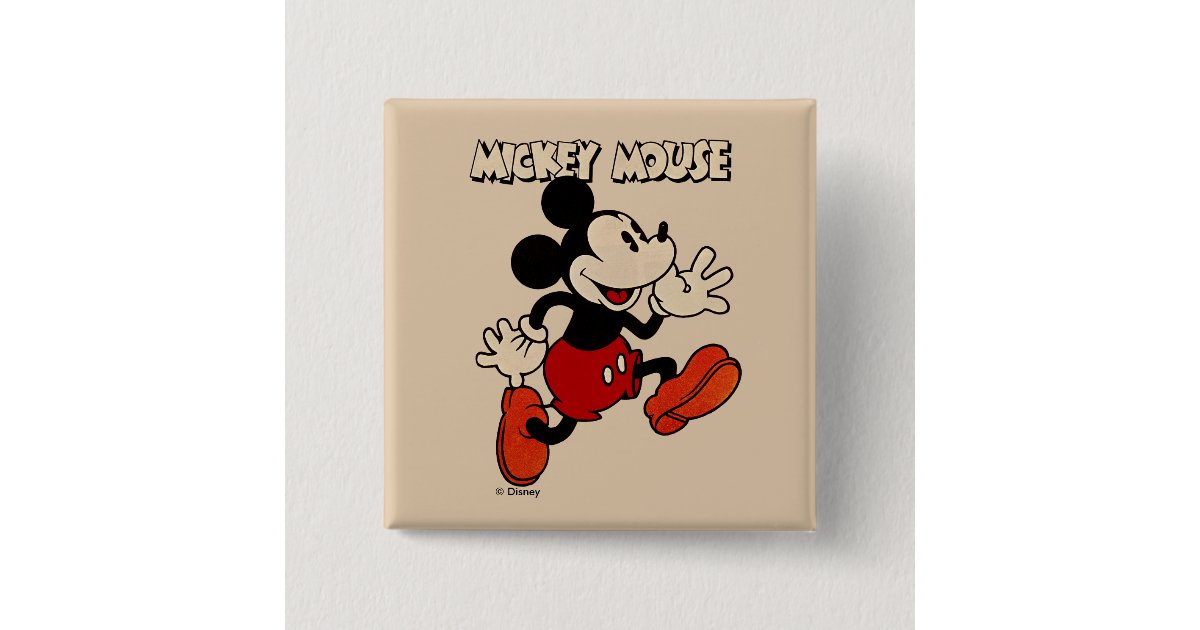 Vintage Mickey Mouse Pinback Button | Zazzle