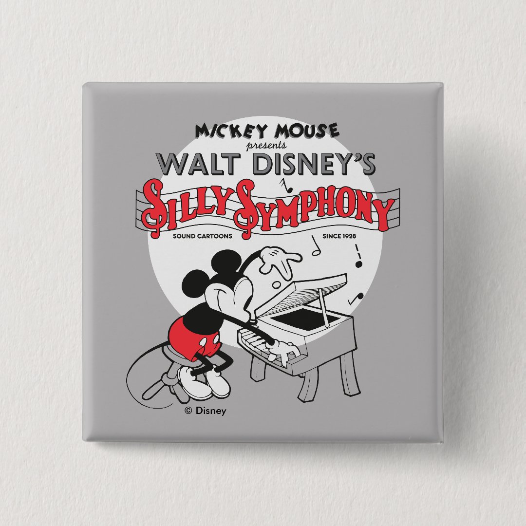 Vintage Mickey Silly Symphony Pinback Button | Zazzle
